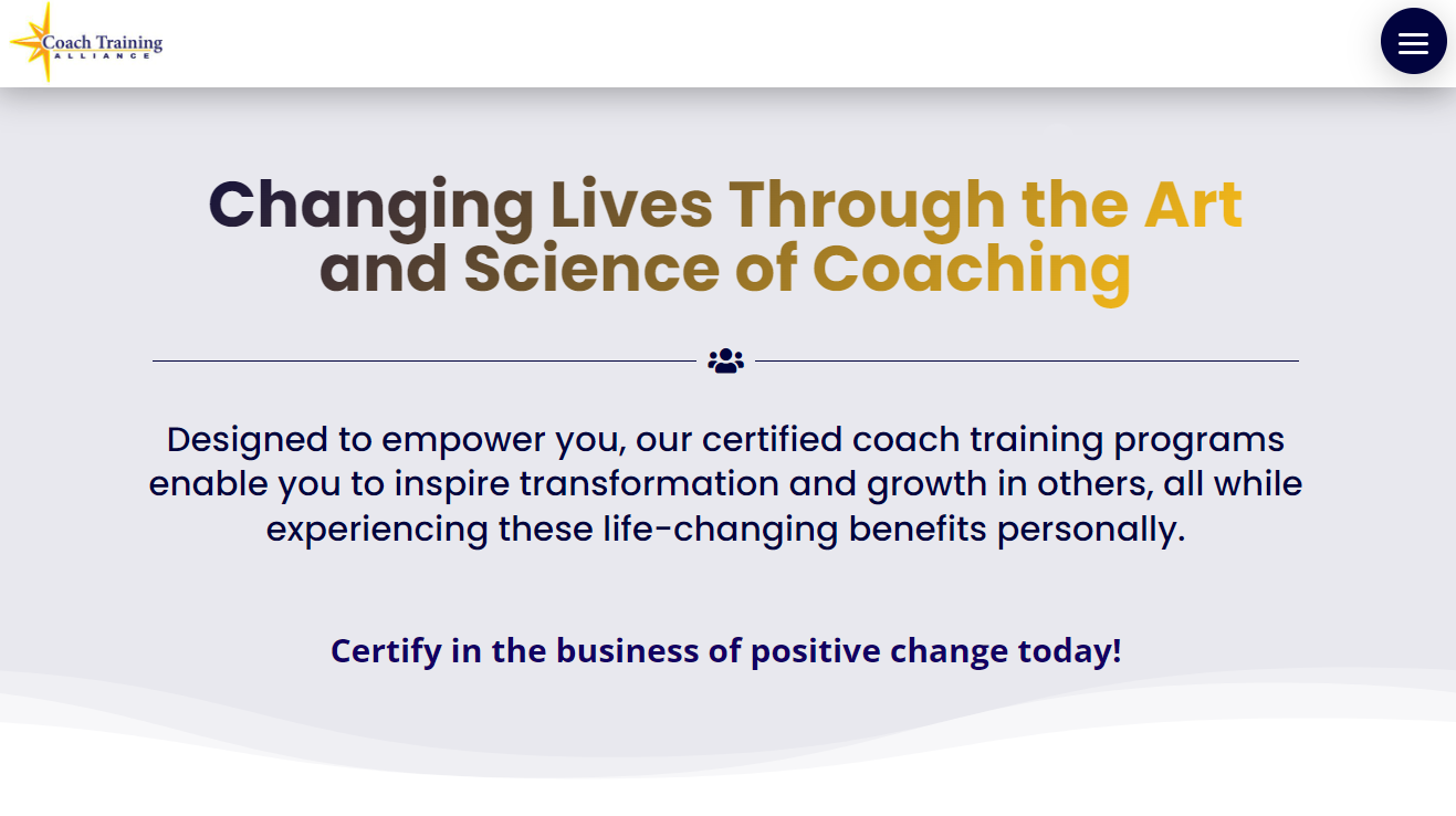 Certified Coach Program - Coach Training Alliance